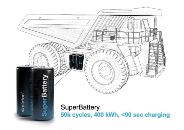 Skeleton SuperBattery for Off-Road Mining Vehicles
