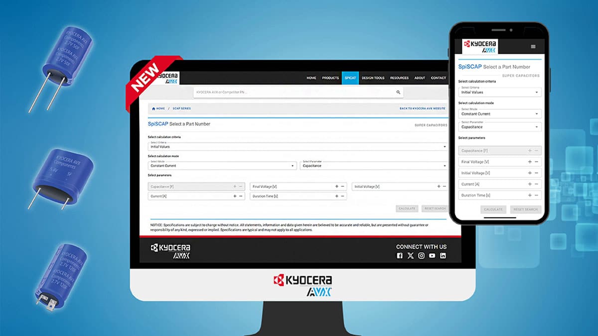 KYOCERA AVX Releases new Supercapacitor Simulation Software